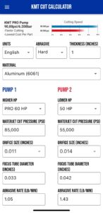 Cut Calculator | KMT Waterjet